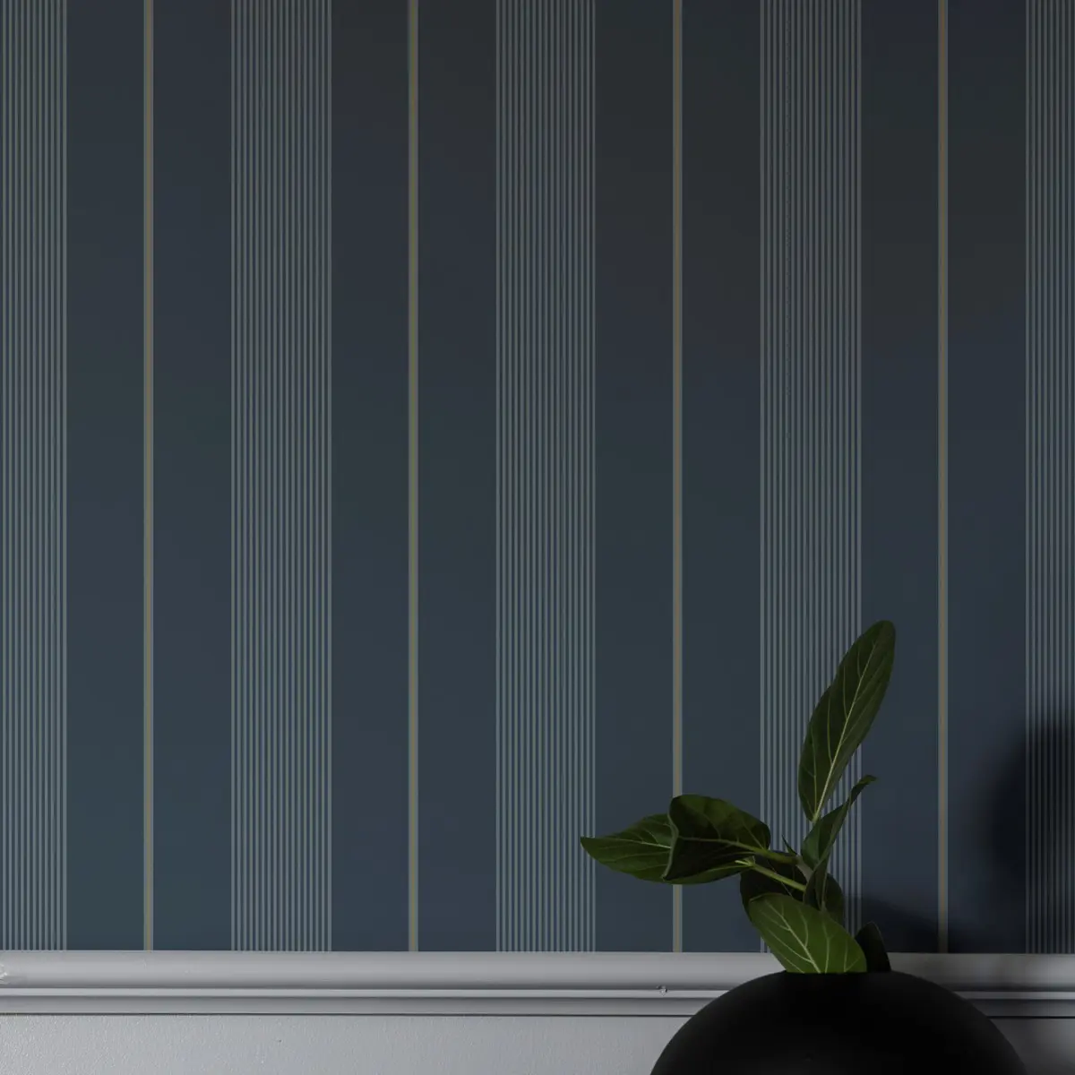 Tapet Enfärgad & Randig Axel